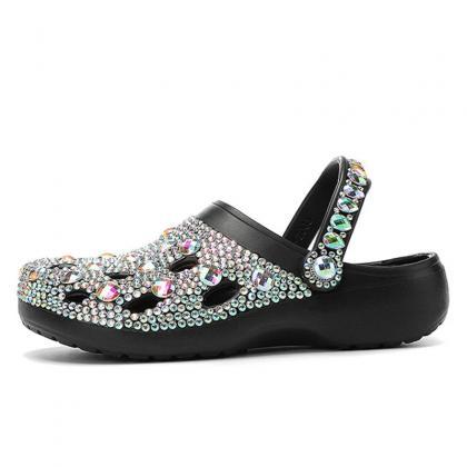 Rhinestone Embellished Sparkly Slip-on Clogs For Women on Luulla