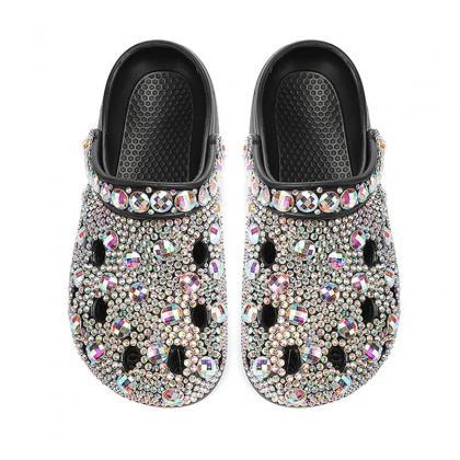 Rhinestone Embellished Sparkly Slip-on Clogs For Women on Luulla