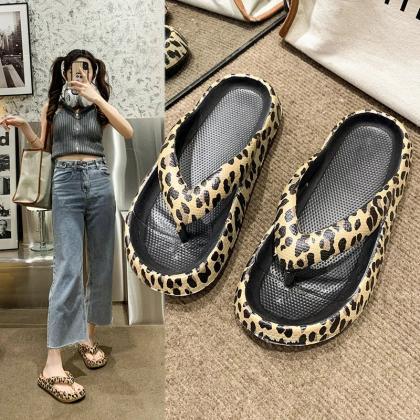 Stylish Leopard Print Casual Flip-flop Sandals on Luulla