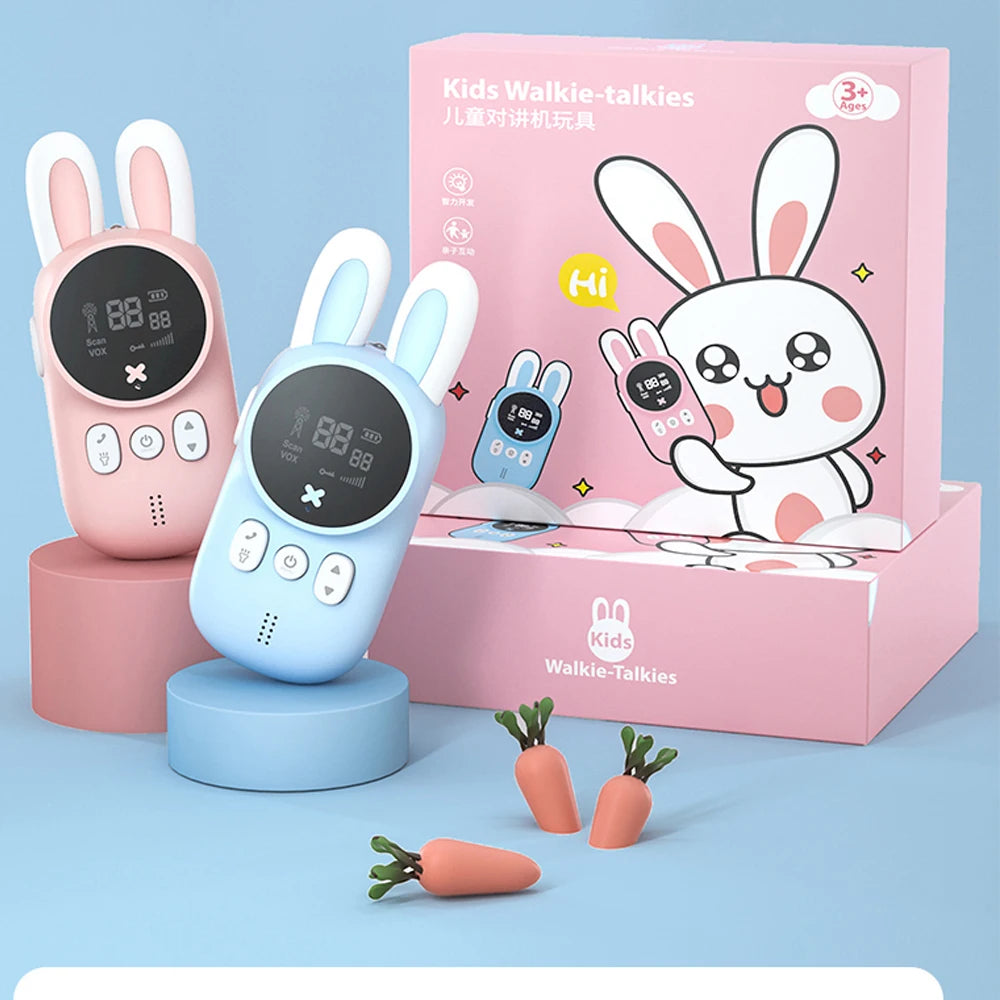 Cute Bunny-shaped Kids Walkie-talkies With Lcd Screen on Luulla