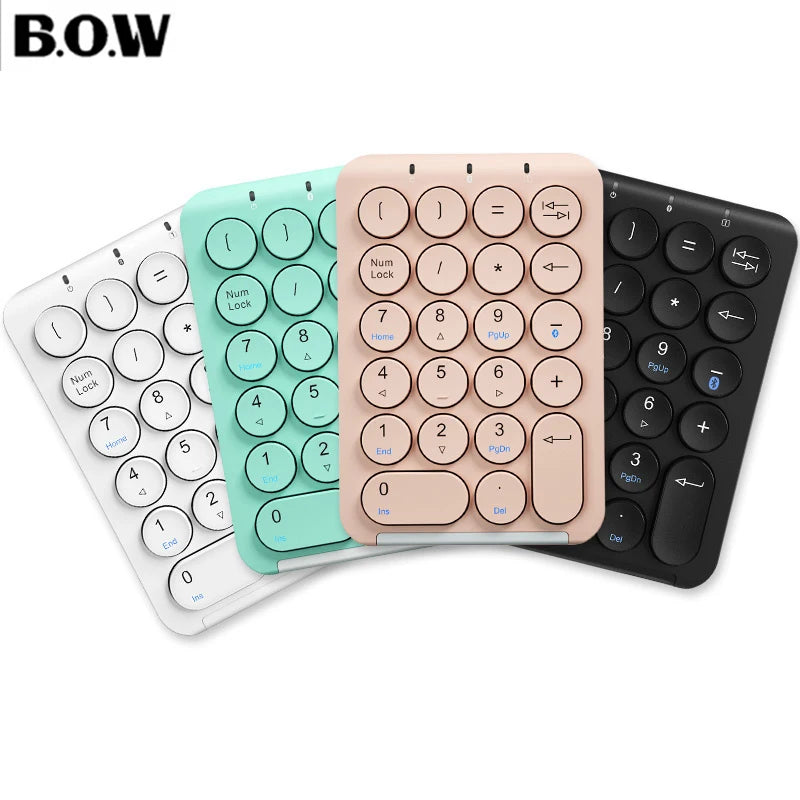 Portable Rechargeable Bluetooth Numeric Keypad Pink Design on Luulla