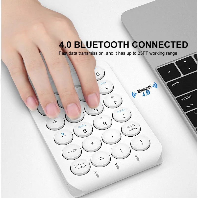 Portable Rechargeable Bluetooth Numeric Keypad Pink Design on Luulla