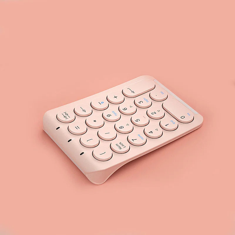 Portable Rechargeable Bluetooth Numeric Keypad Pink Design on Luulla