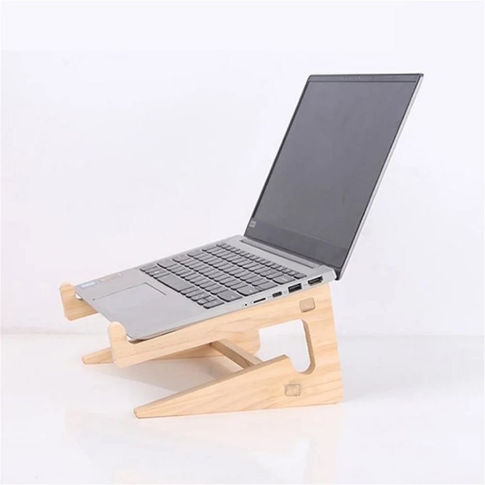 Portable Bamboo Laptop Stand Adjustable Notebook Holder on Luulla