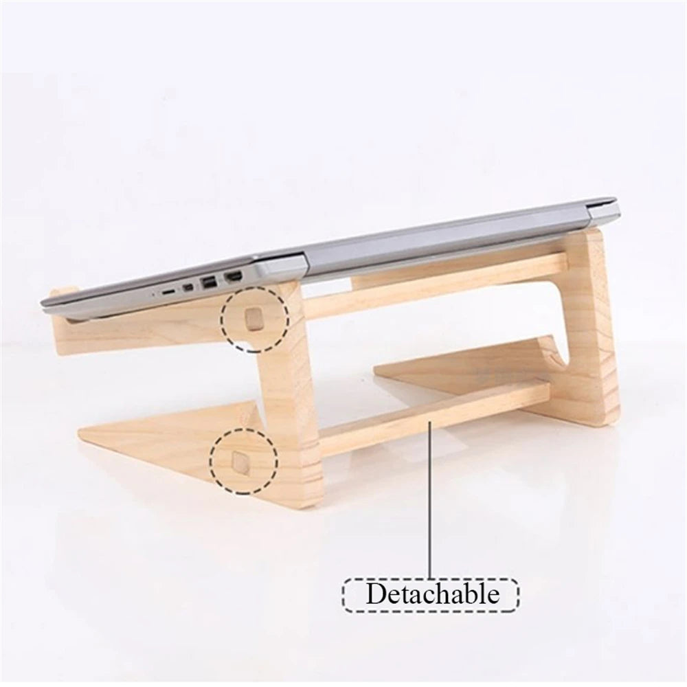 Portable Bamboo Laptop Stand Adjustable Notebook Holder on Luulla