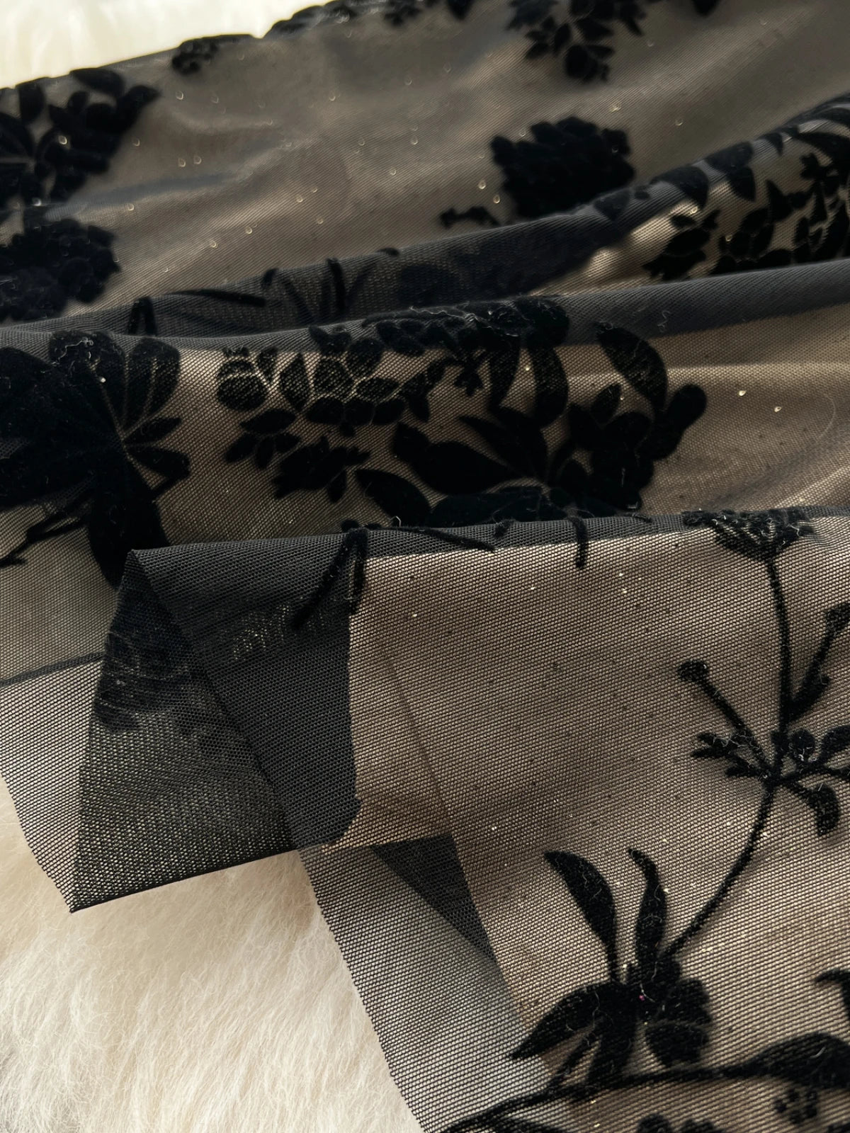 Elegant Long Sleeve Floral Lace Black Evening Dress on Luulla