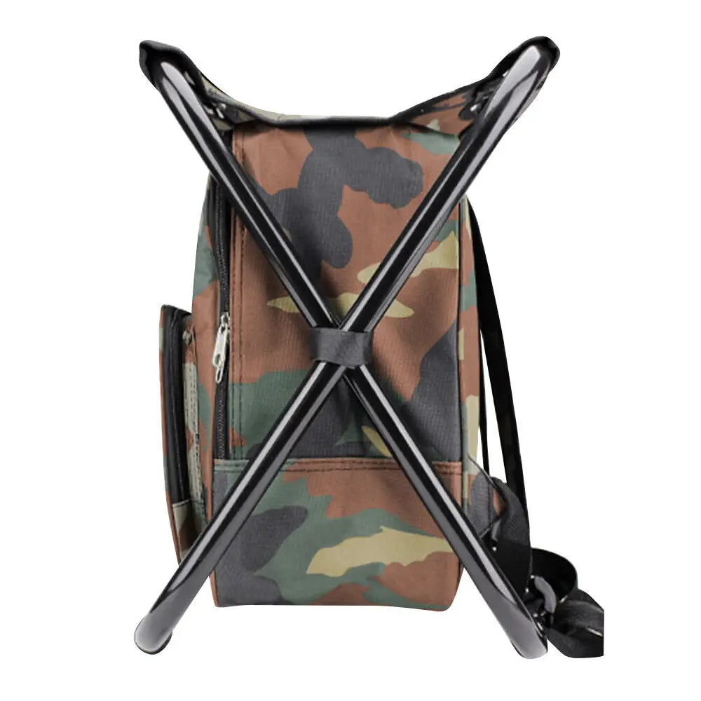 Camouflage Tactical Backpack With Chair For Outdoor Activities on Luulla