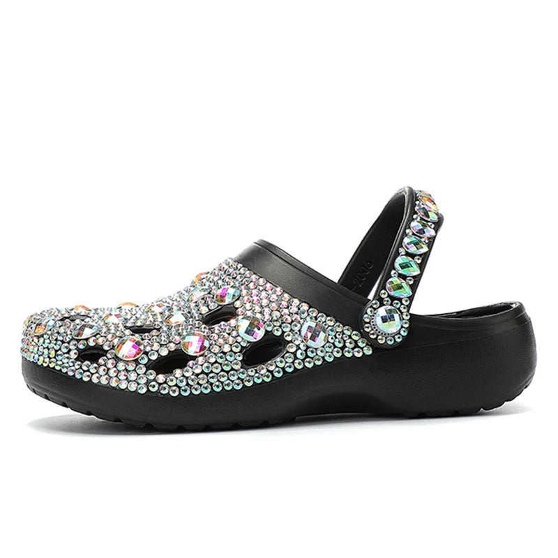 Rhinestone Embellished Sparkly Slip-on Clogs For Women on Luulla