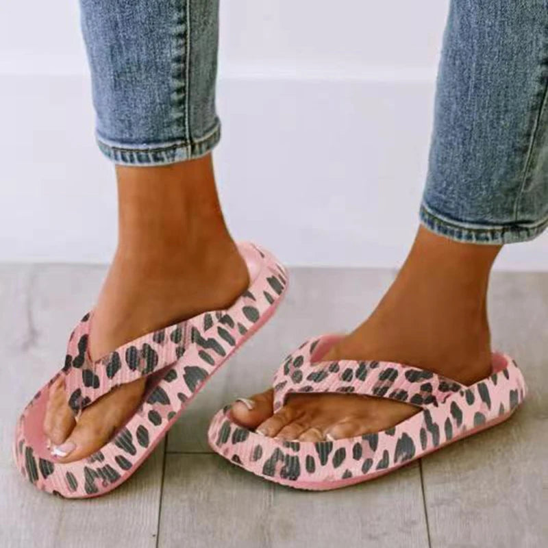 Stylish Leopard Print Casual Flip-flop Sandals on Luulla