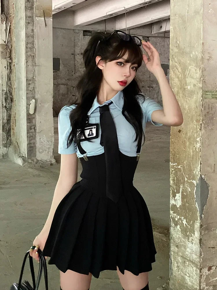 Trendy Gothic School Uniform Cosplay Dress Set on Luulla