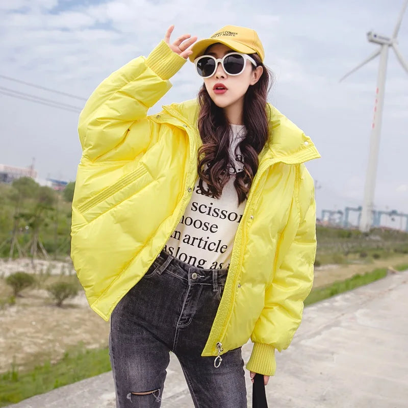 Stylish Yellow Puffer Jacket For Women on Luulla