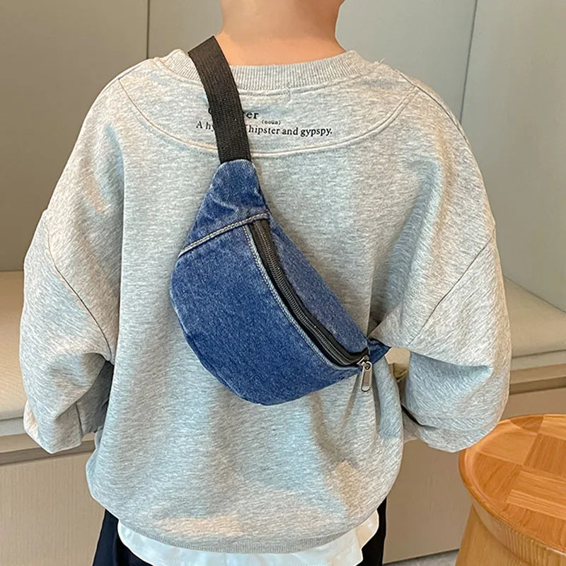 Denim Crossbody Fanny Pack For Kids on Luulla