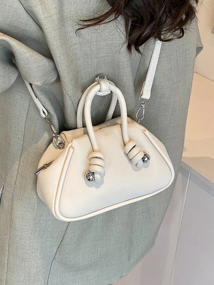 Chic Mini Red Knotted Handle Handbag on Luulla