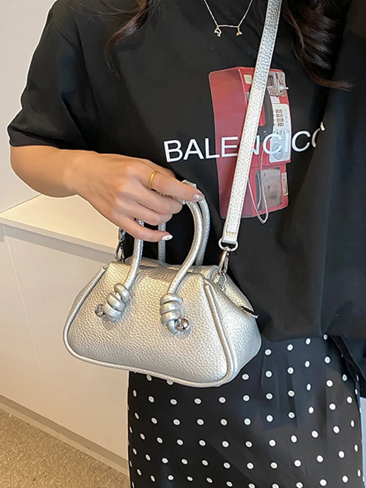 Chic Mini Red Knotted Handle Handbag on Luulla