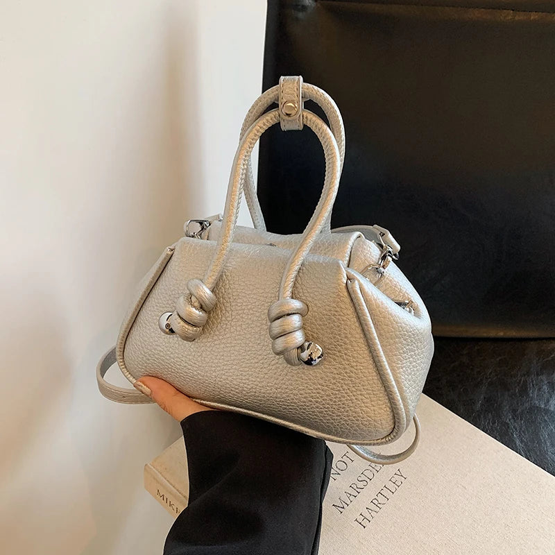 Chic Mini Red Knotted Handle Handbag on Luulla