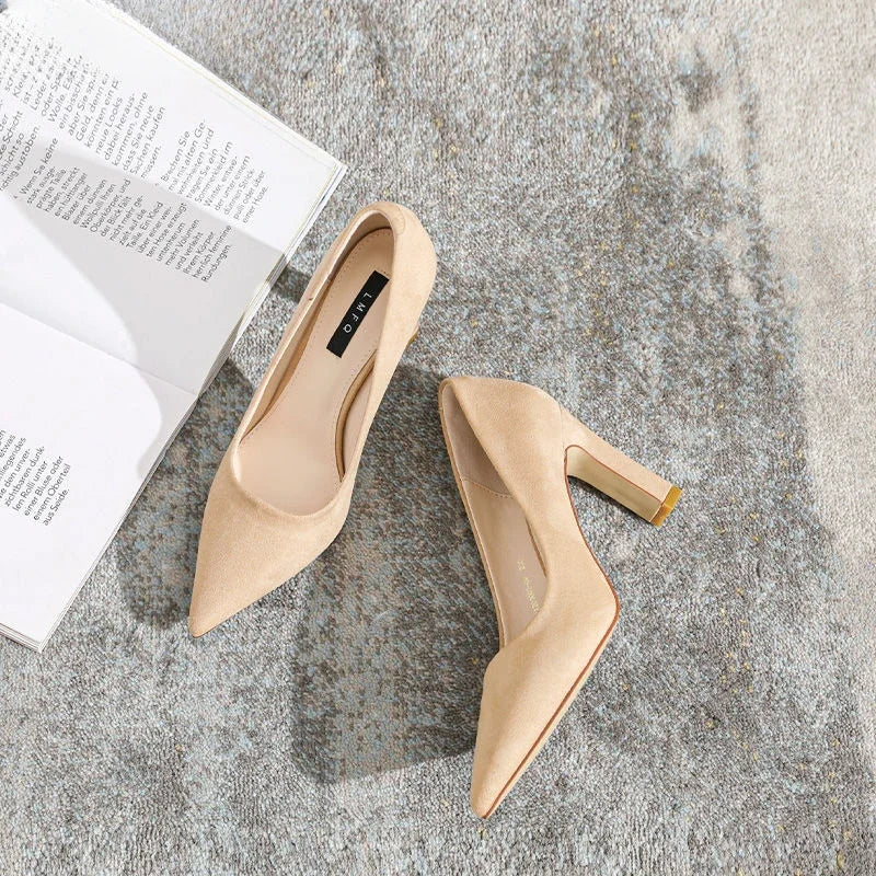 Elegant Nude Pointed Toe High Heel Pumps on Luulla