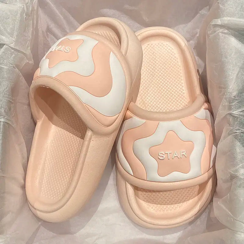Cozy Star Pattern Slides For Indoor Comfort on Luulla