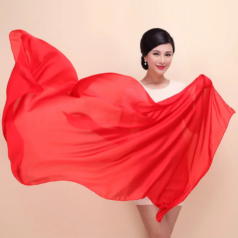 Elegant Lightweight Red Sheer Silk Scarf on Luulla