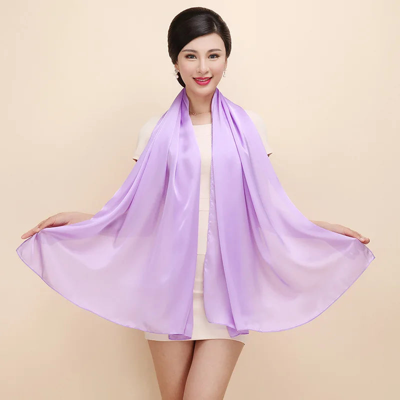 Elegant Lightweight Red Sheer Silk Scarf on Luulla