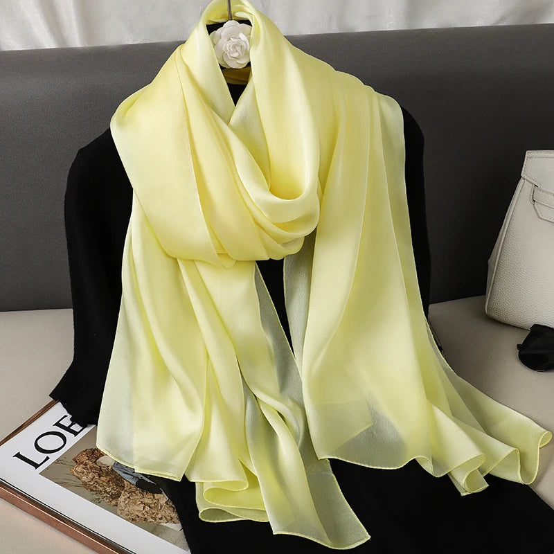 Elegant Lightweight Red Sheer Silk Scarf on Luulla