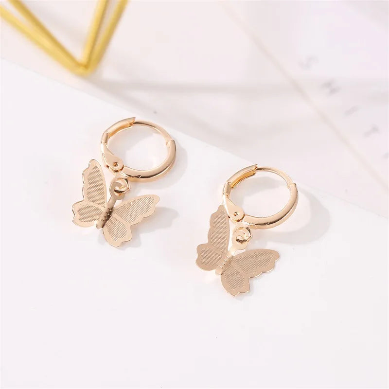 Butterfly Chain Earrings With Pearl Accents on Luulla