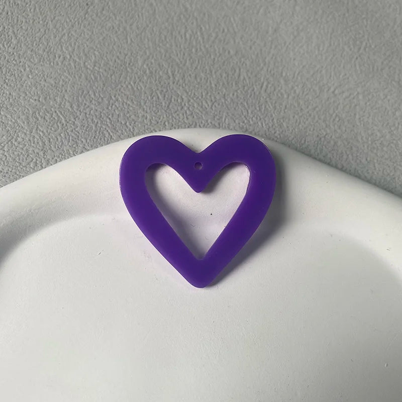 Colorful Heart Shape Plastic Craft Pendants on Luulla