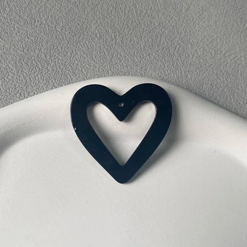 Colorful Heart Shape Plastic Craft Pendants on Luulla