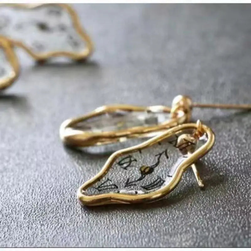 Melting Clock Design Dangle Earrings For Women on Luulla