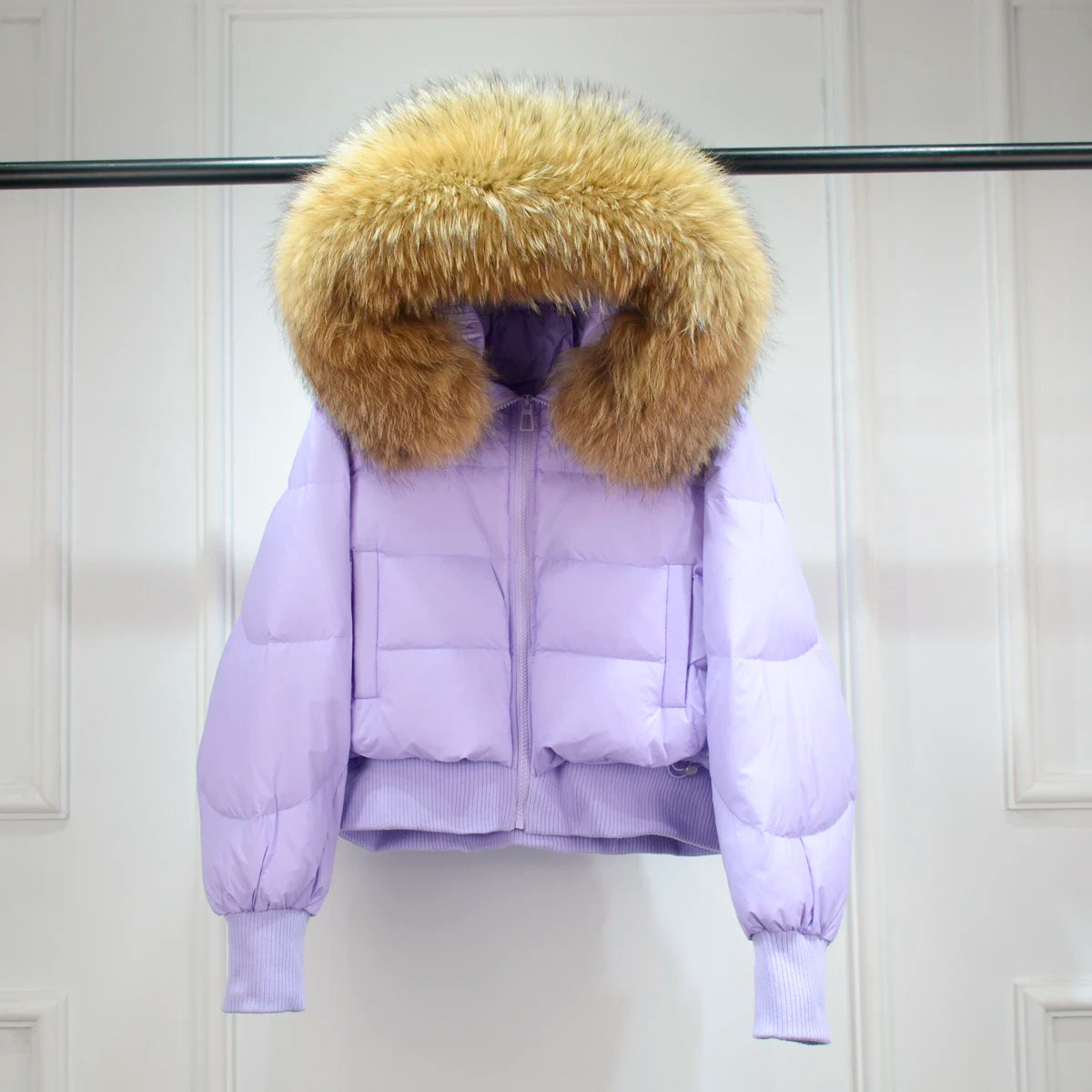 Luxe Fur Hooded Puffer Jacket For Winter on Luulla