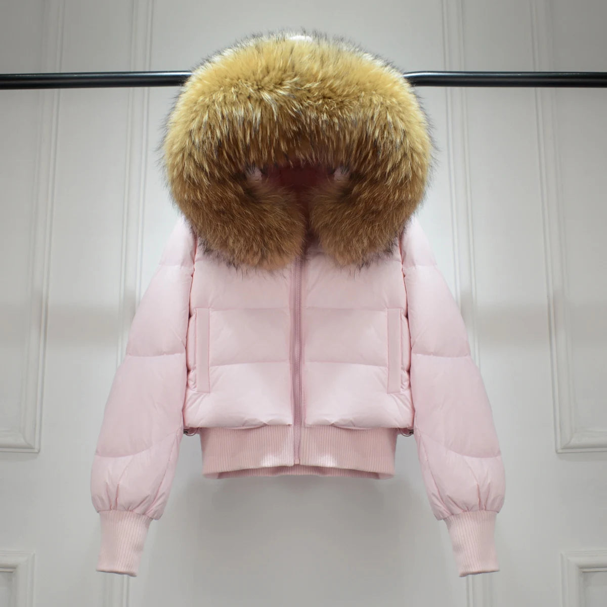 Luxe Fur Hooded Puffer Jacket For Winter on Luulla
