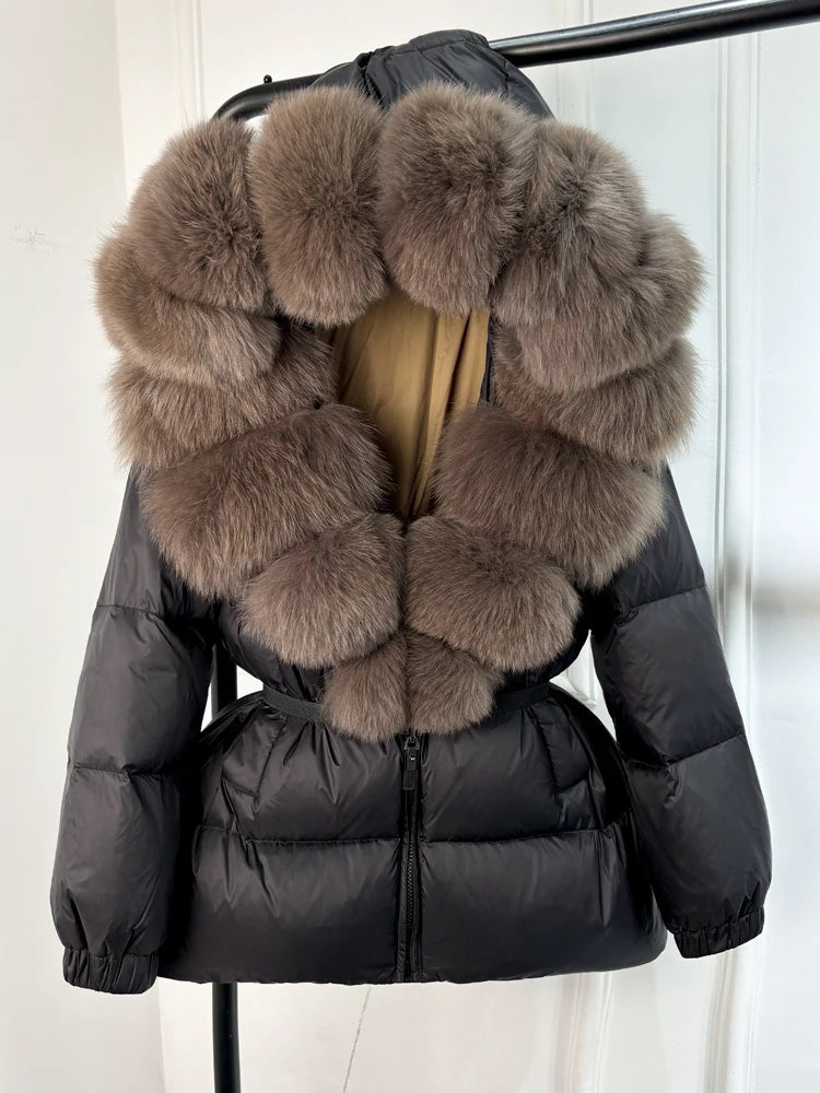 Luxurious Faux Fur Collar Down Winter Coat on Luulla