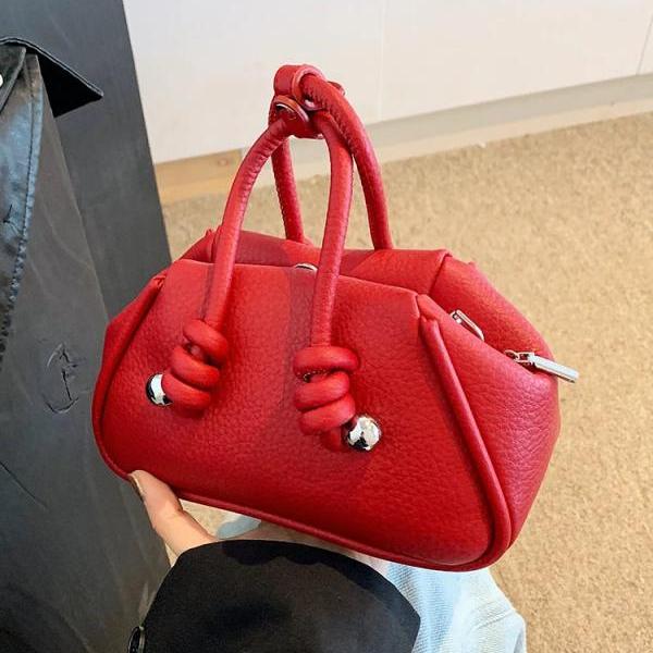 Chic Mini Red Knotted Handle Handbag on Luulla