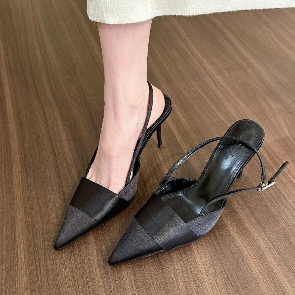 Black Strappy Stiletto Heels With Adjustable Strap on Luulla