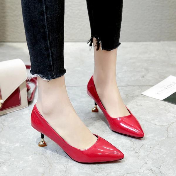 Black High Heels With Wooden Platform Design on Luulla