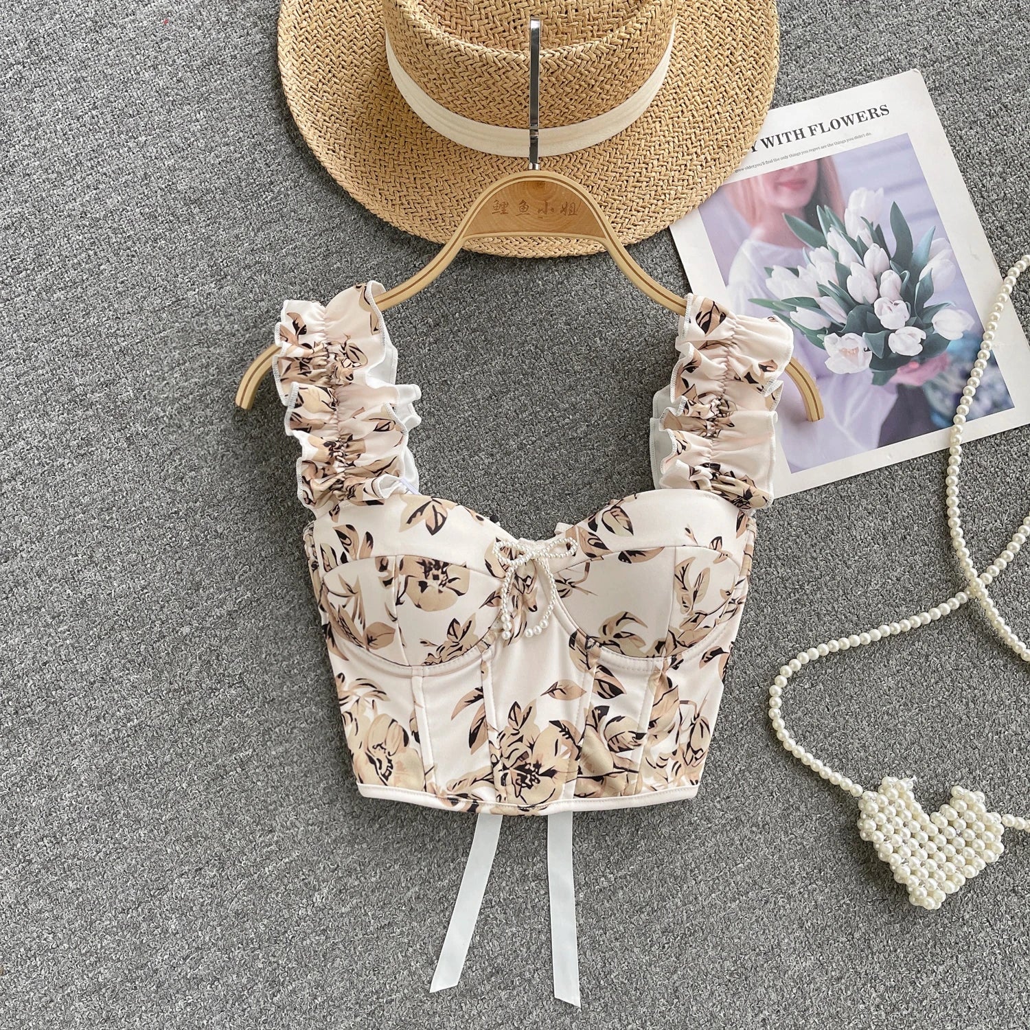 Sexy Bandage Ruffle Off Shoulder Slim Top Chic Straps Camis Slim Korean ...