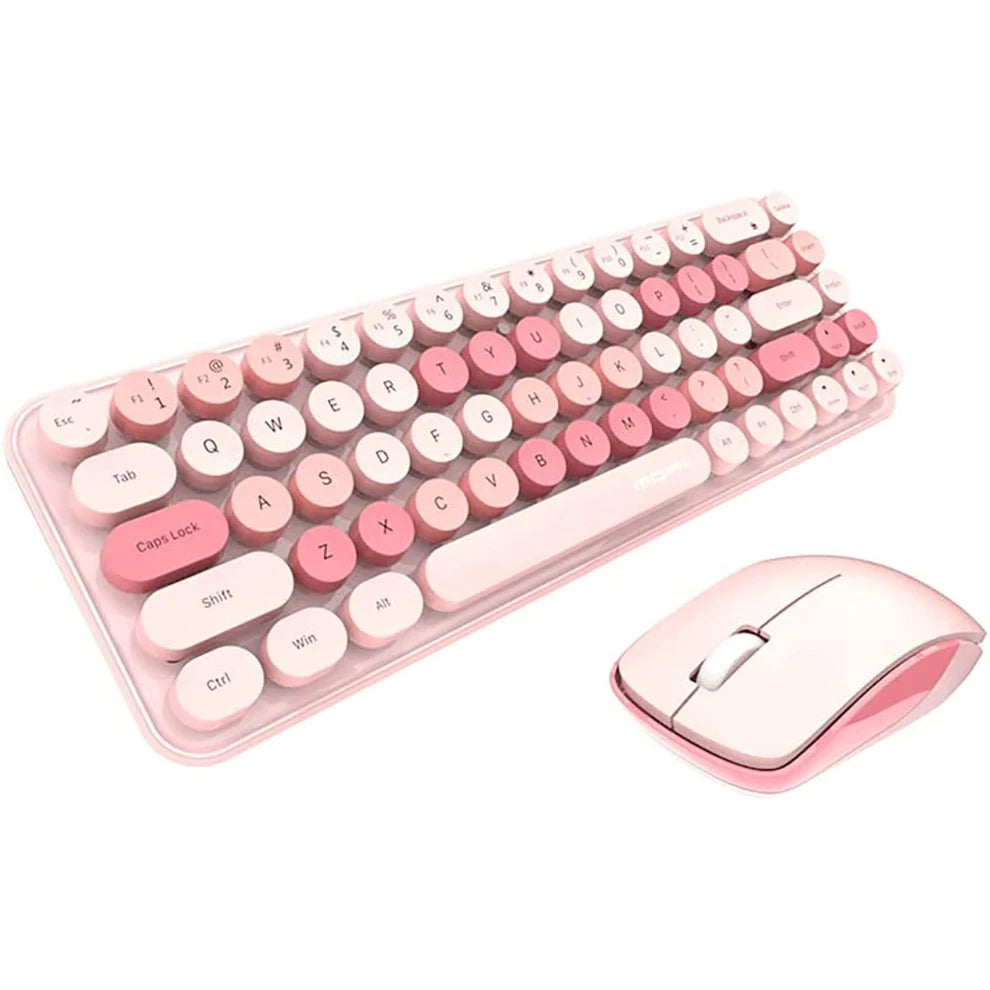 Wireless Pink Gradient Keyboard And Mouse Combo on Luulla