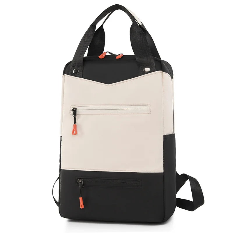Modern Two-tone Canvas Backpack With Front Pocket on Luulla