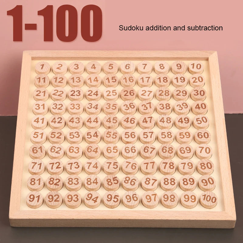 Wooden Montessori 1-100 Consecutive Numbers Board Puzzle on Luulla