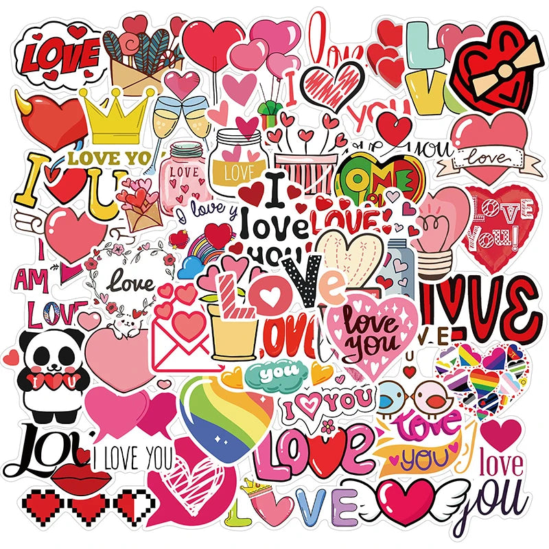 Assorted Love Themed Stickers Pack For Valentines Day on Luulla