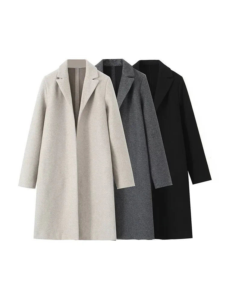 Classic Wool-blend Overcoat In Neutral Colors Tri-pack on Luulla