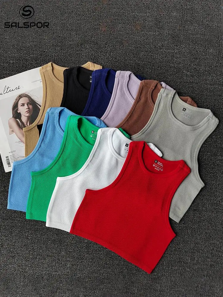 Womens Ribbed Cotton Sleeveless Tank Top Variety Pack on Luulla