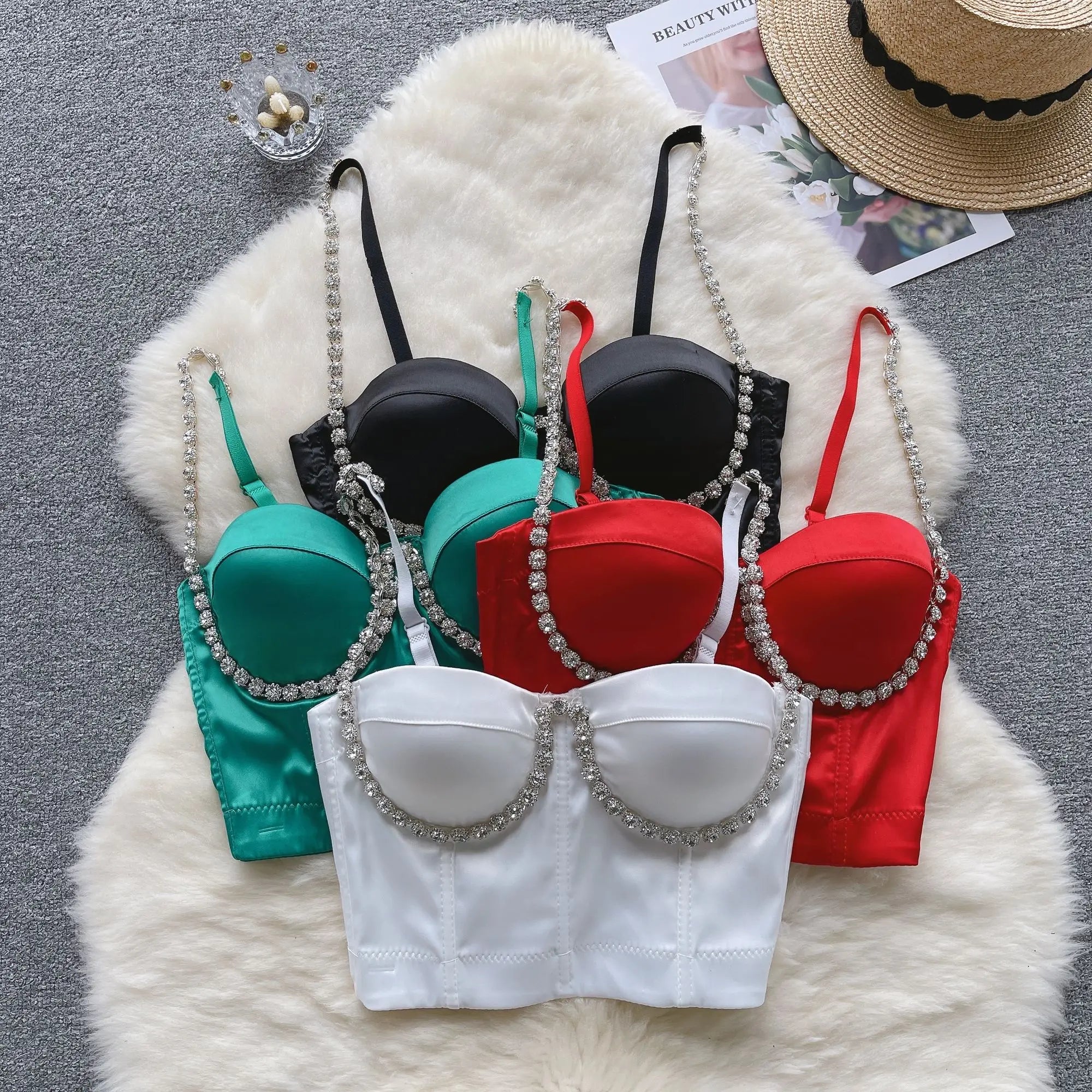 Elegant Rhinestone Embellished Push-up Bra Collection on Luulla