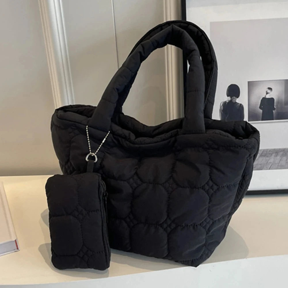 Quilted Padded Tote Bag With Matching Pouch Set on Luulla