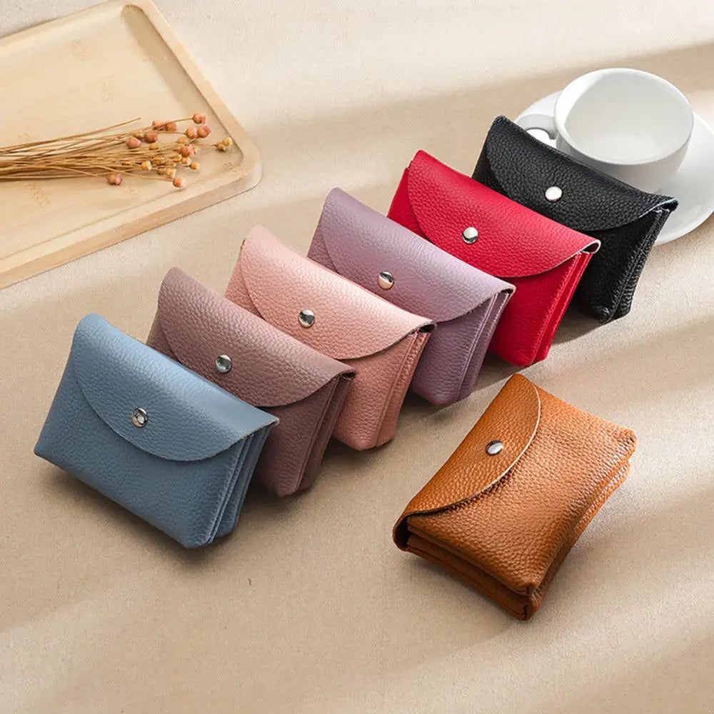 Compact Leather Coin Purse With Secure Zipper Closure on Luulla