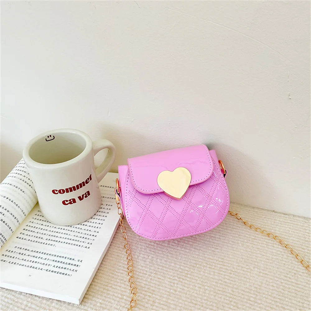 Elegant Red Patent Leather Heart Clasp Shoulder Bag on Luulla