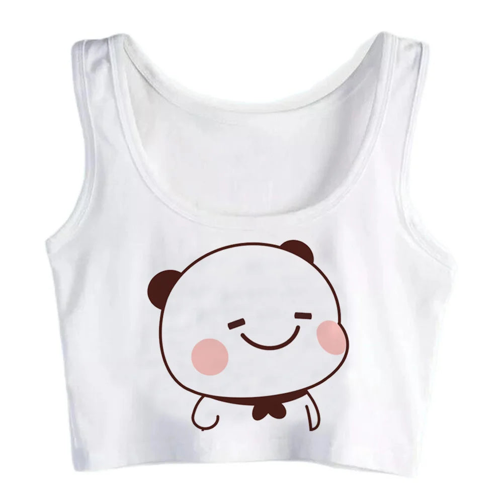 Cute Panda Crop Top For Women on Luulla