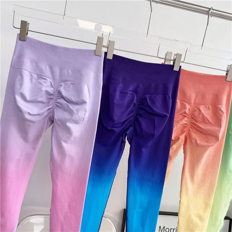 Gradient High-waist Scrunch Leggings For Women on Luulla