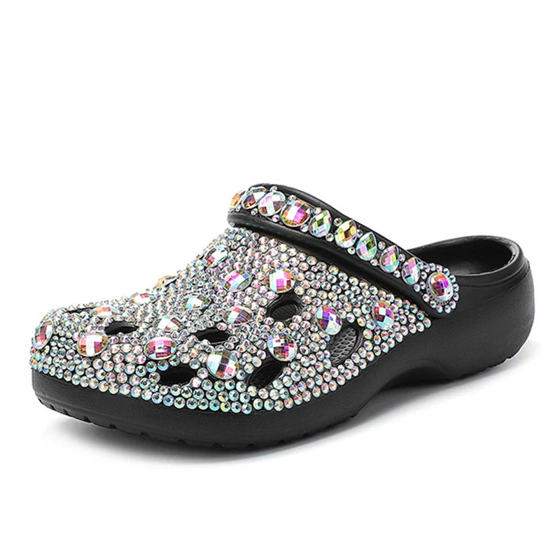 Rhinestone Embellished Sparkly Slip-on Clogs For Women on Luulla