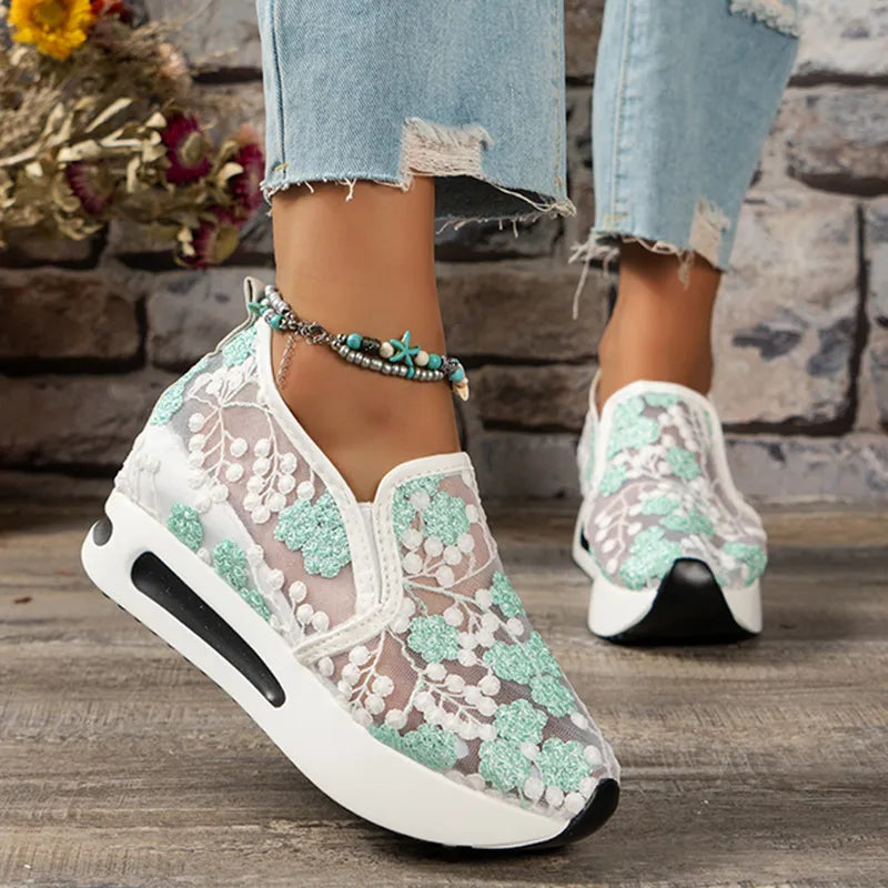 Floral Lace Platform Shoes For Women Casual on Luulla
