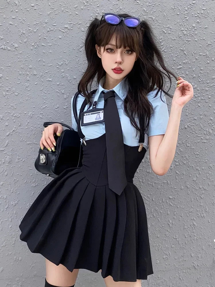 Trendy Gothic School Uniform Cosplay Dress Set on Luulla